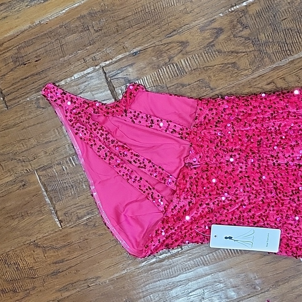 Bright Pink Sequin Mermaid Prom Dress - Gem